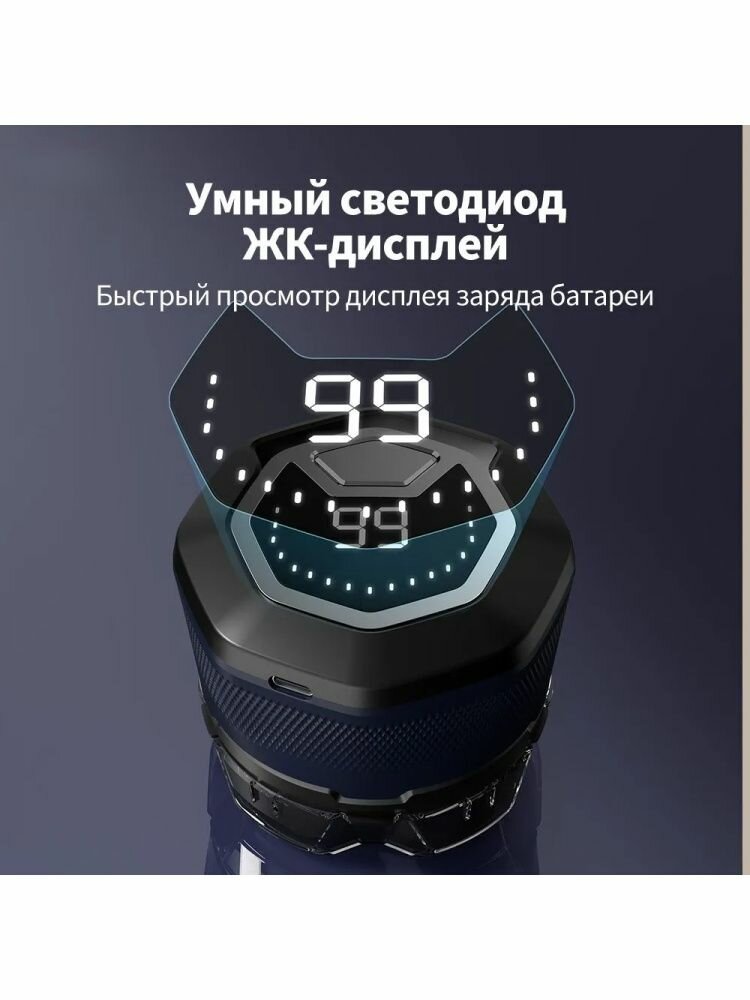 Бритва электрическая мужская, 5 головок, чёрная — фото 1
