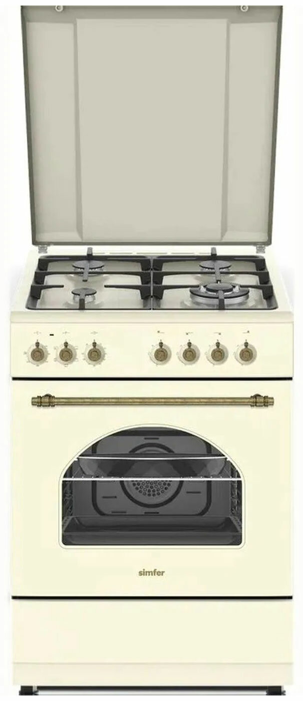 Комбинированная плита Simfer F66MO46015, слоновая кость