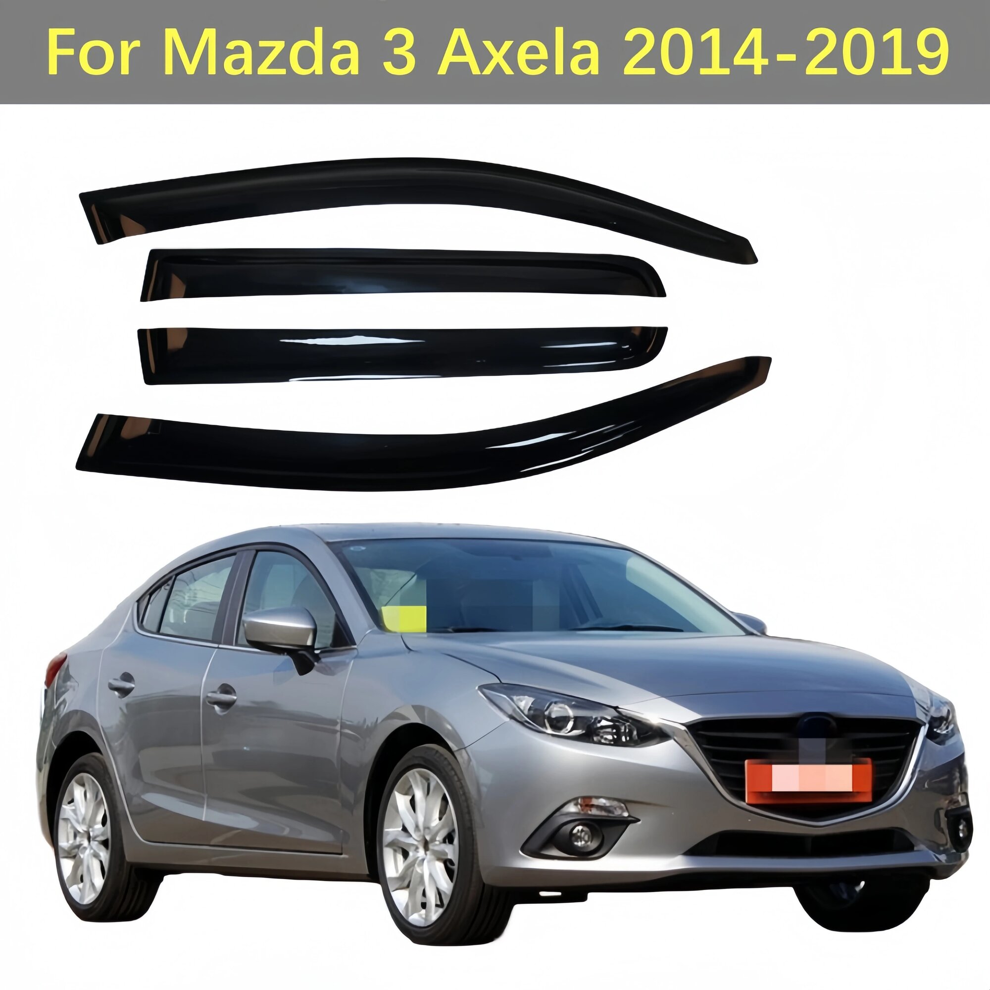 Для Mazda 3 Axela 2014-2019: Дефлекторы окон (ветровики) от солнца и дождя, защитные накладки, самоклеящиеся, аксессуары для стайлинга автомобиля