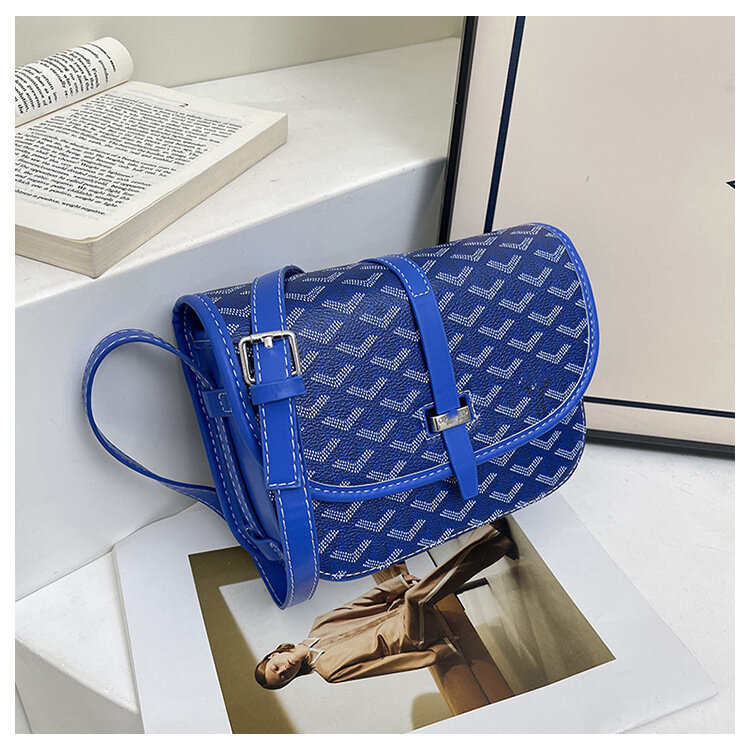 Классическая сумка-мессенджер Goyard, сумка-седло из кожи с узором личи, женская сумка через плечо с принтом, новая модель.