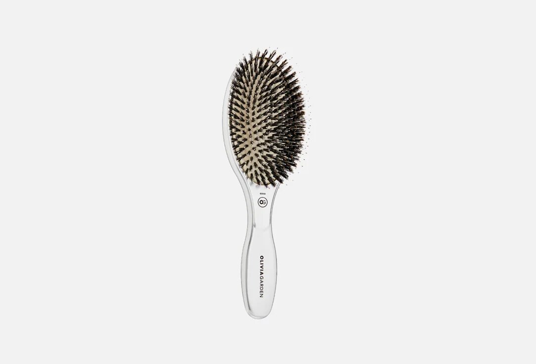 Olivia Garden EXPERT CARE OVAL Boar&Nylon Bristles Silver Щетка для волос 1шт