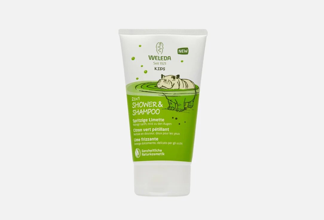 Weleda Kids 2in1 Lively Lime Детский шампунь -гель для волос и тела 150мл