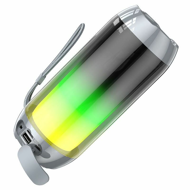 Беспроводная колонка BOROFONE BR25 Crazy Sound BT 5.3, 5W, microSD/USB/FM/RGB (серая)