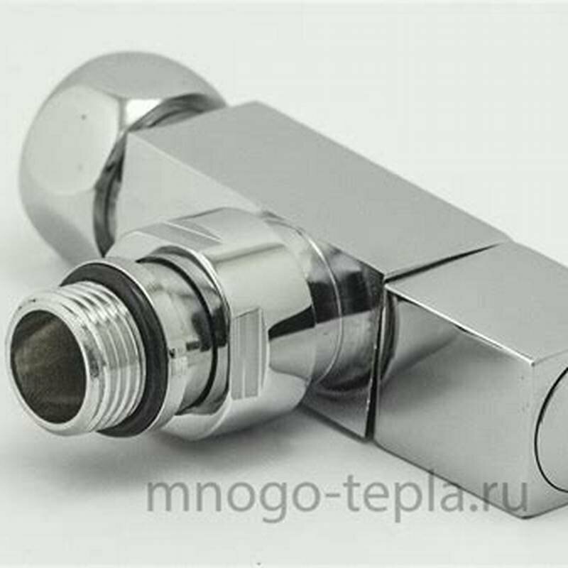 Кран для углового соединения, хромированный, крестообразное основание, внутренняя/наружная резьба, 3/4" × 1/2"