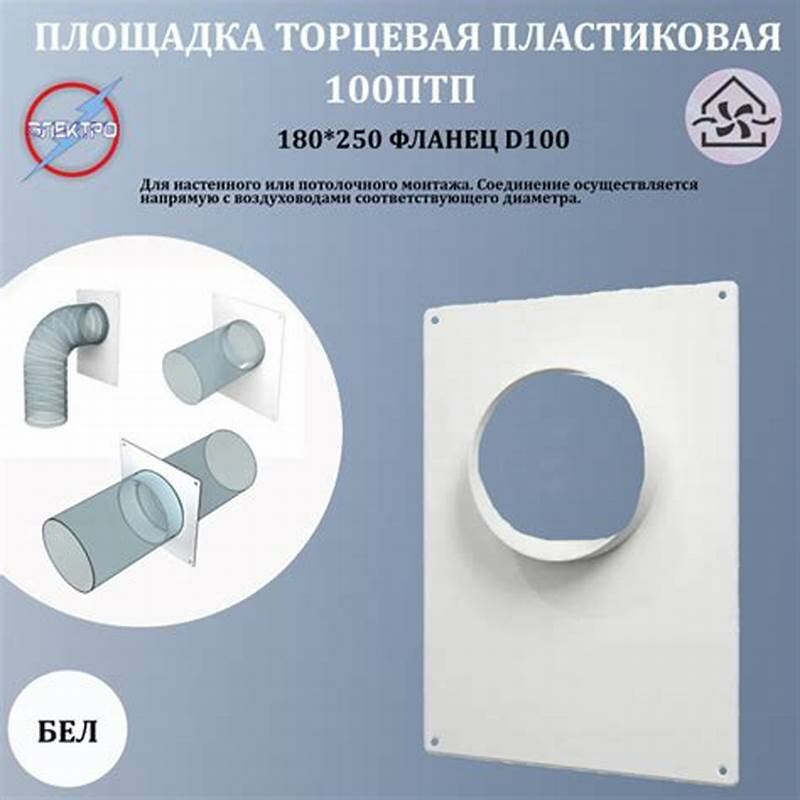 Торцевая площадка пластиковая 100ПТП, 180 × 250 мм, фланец ⌀ 100