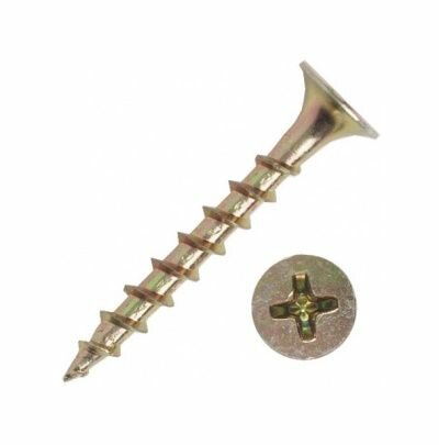 Саморез для крепления ГКЛ к дереву, желтый цинк 3,5x51 (4000шт.) короб МС