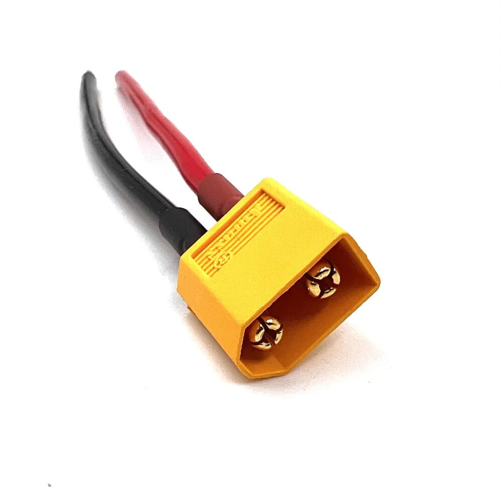 Разъем питания Amass XT60-M с силиконовым проводом 12AWG, 200 мм
