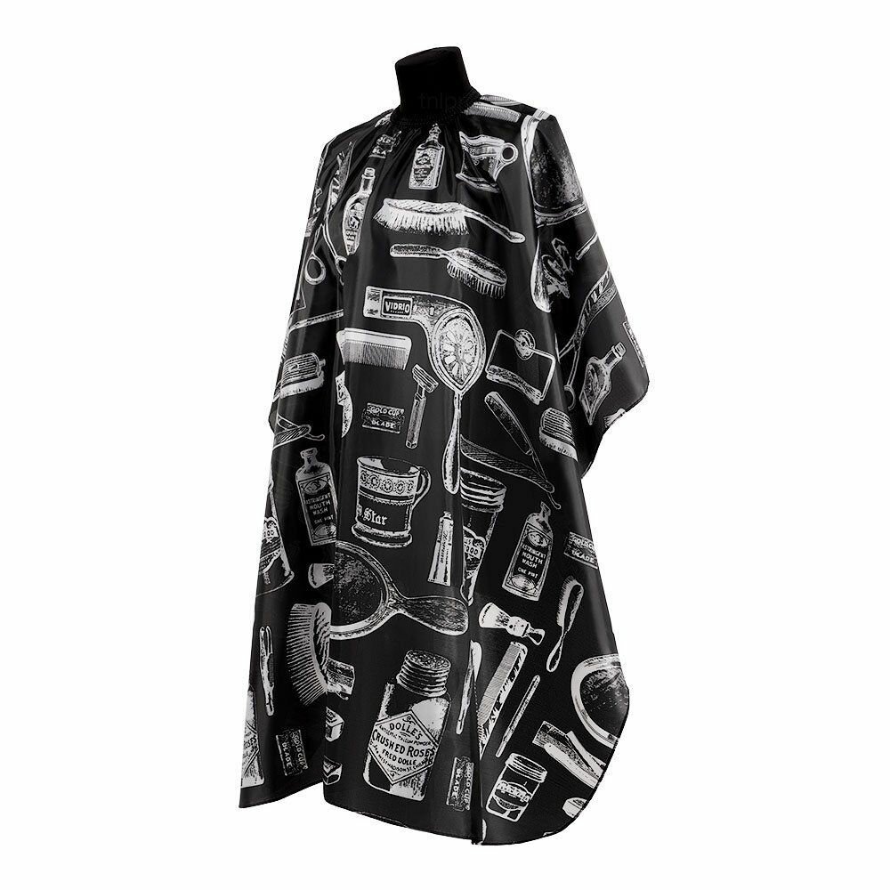Пеньюар парикмахера TNL "Stylist Kit", черный (J-42)