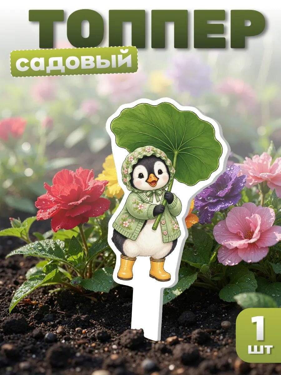 Садовые фигурки для дачи Пингвин в кардигане
