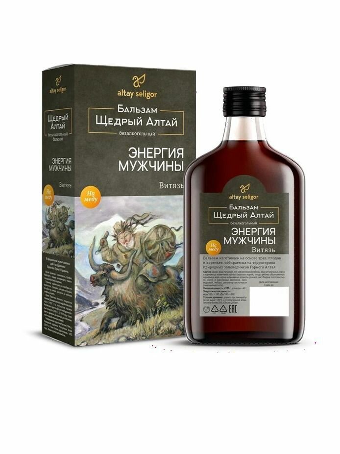 Витязь алтайский безалкогольный бальзам Энергия настоящего мужчины, Altay Seligor Алтай-Селигор