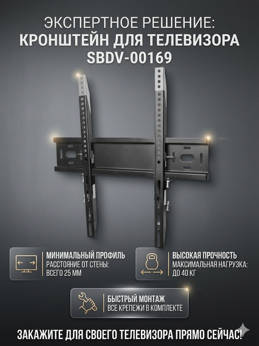 Кронштейн для телевизора Sber SBDV-00169 Black