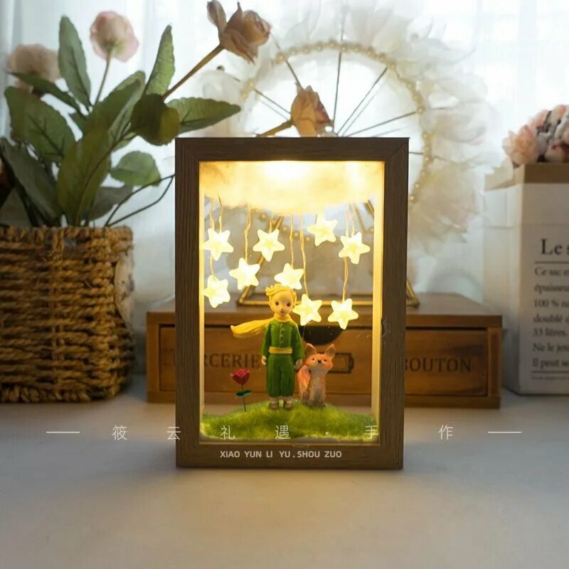 Ночник "Маленький принц и звездное небо", DIY фоторамка, подарок на день рождения подруги