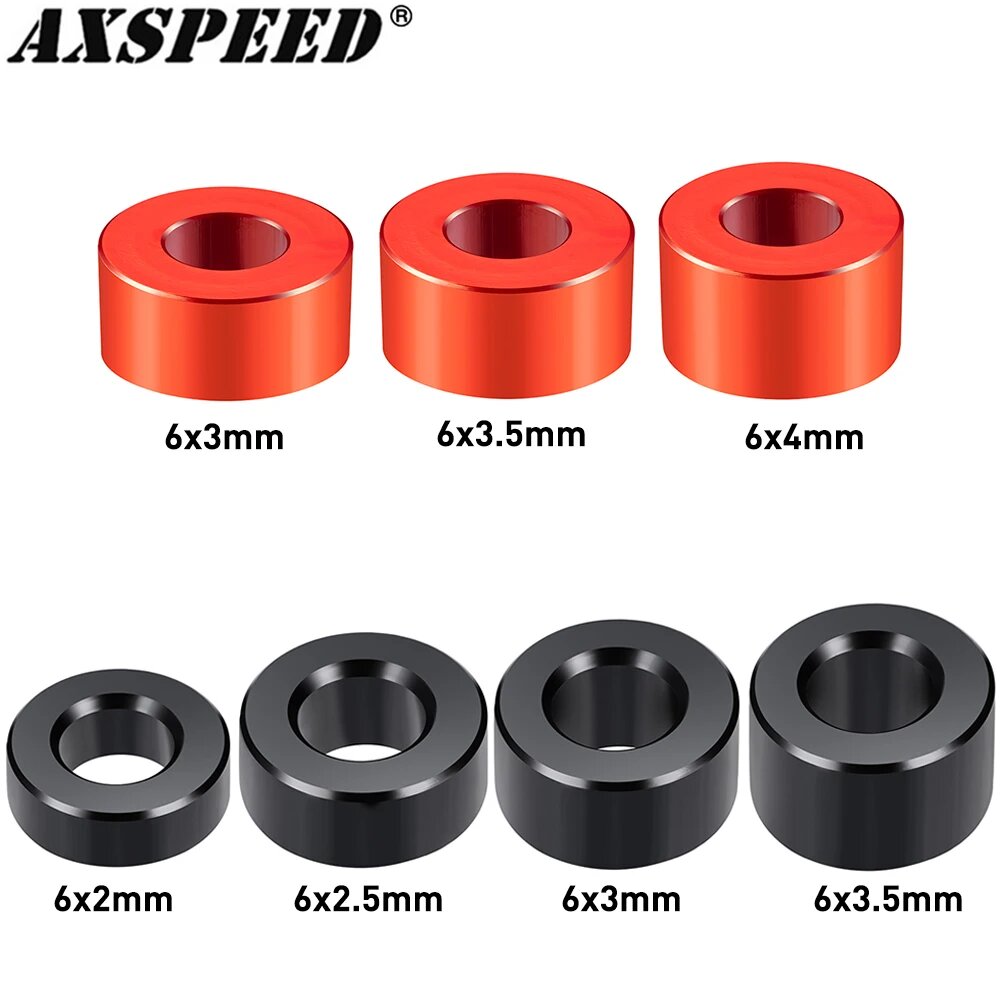 AXSPEED набор прокладок для винтов M3 для Axial SCX10 Black-6x3mm