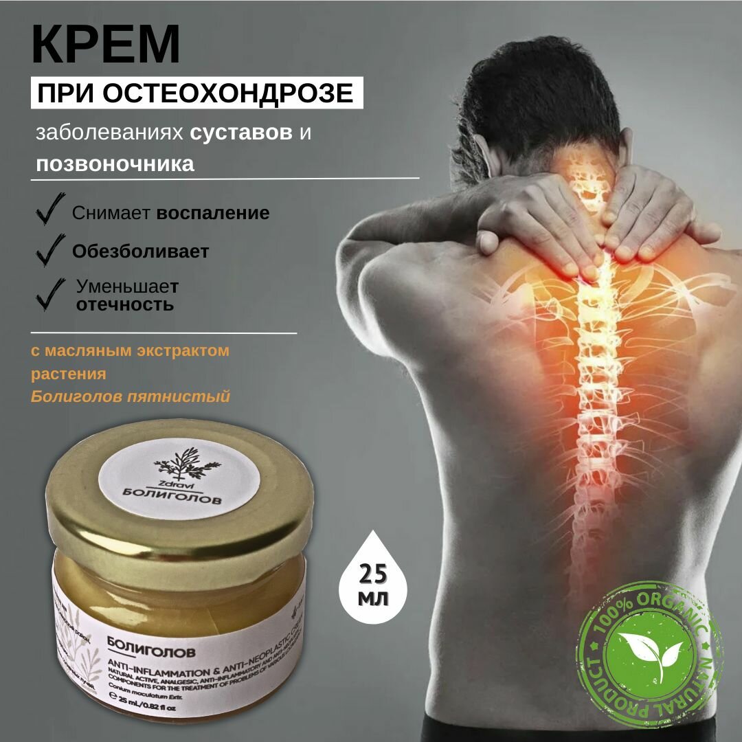 Мазь от остеохондроза, мышечных и суставных болей 25мл/ZD