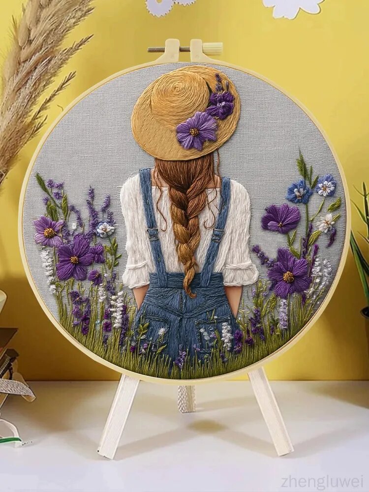 Набор для вышивания,20X20CM, подходит для начинающих, Красивый силуэт