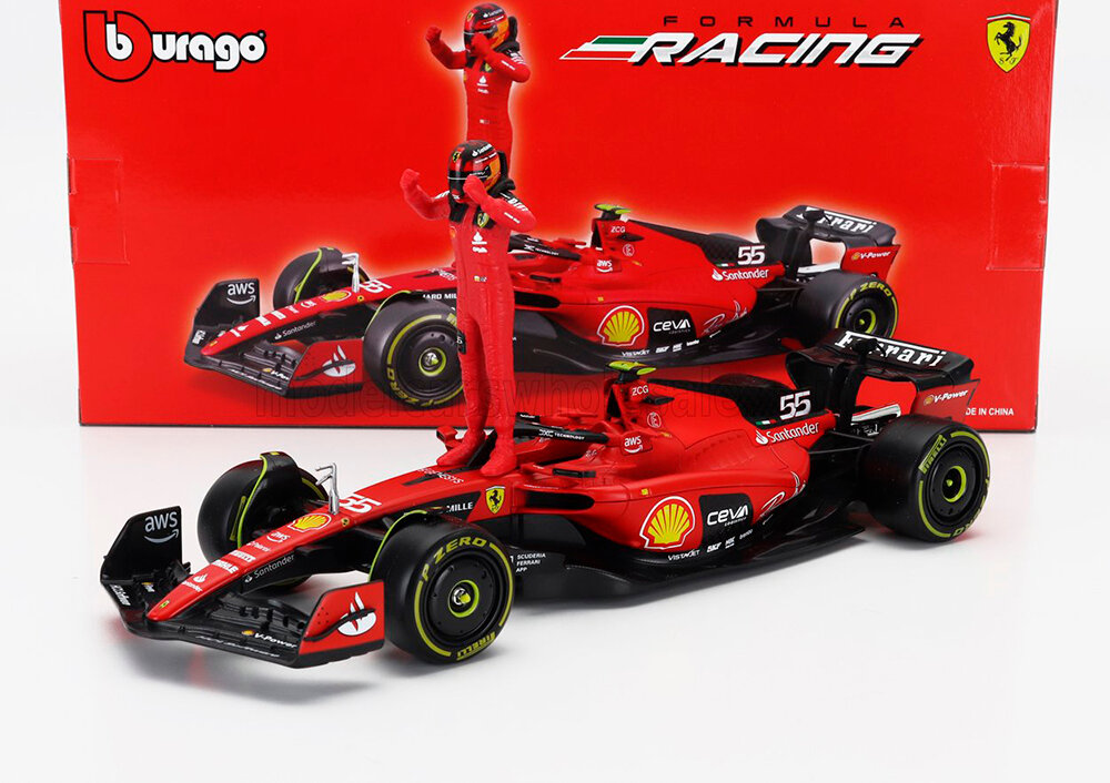 Модель коллекционная BBURAGO Ferrari F1 SF-23 team scuderia ferrari n 16 season 2023 charles leclerc, red black