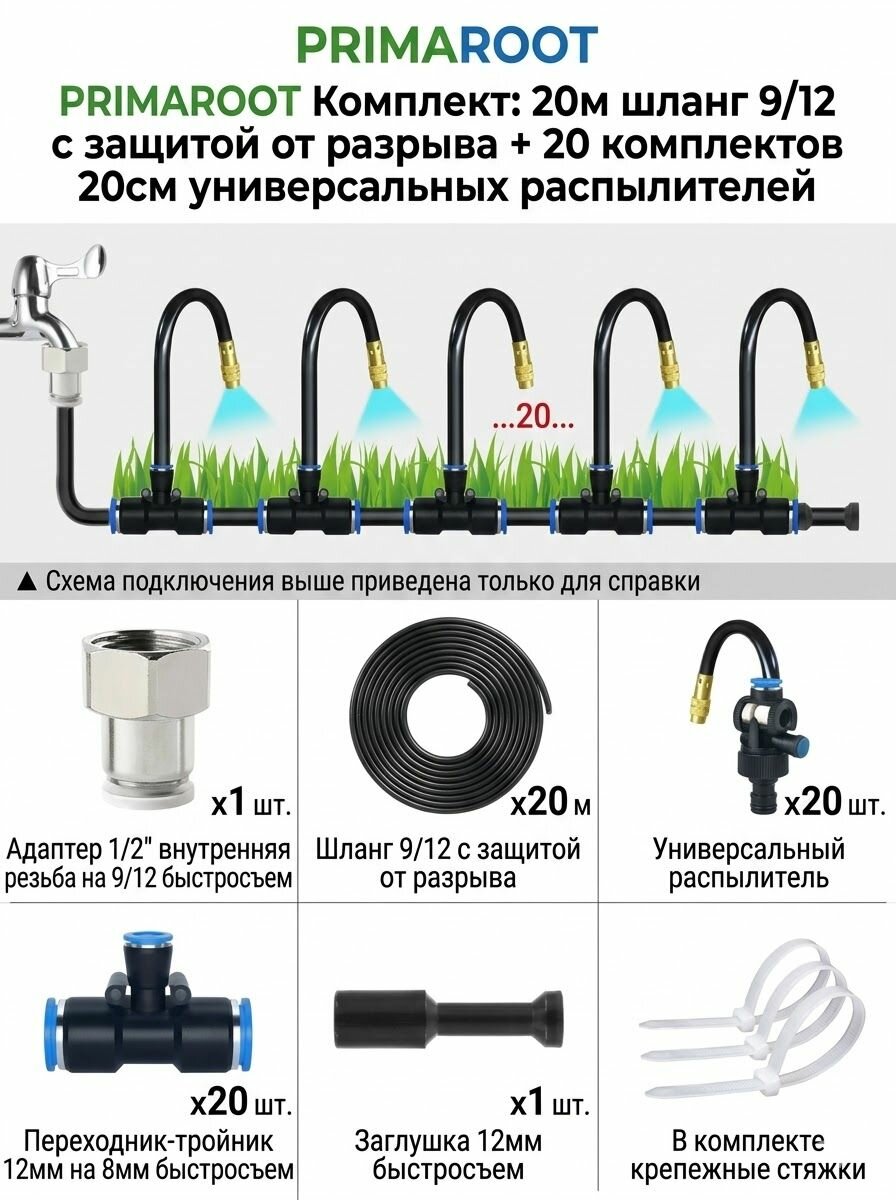 PRIMAROOT Предохранительный клапан для системы полива, Латунь