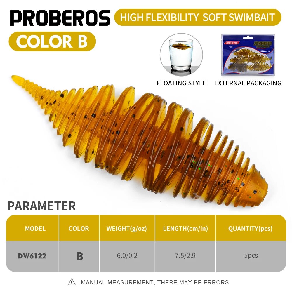 PROBEROS SwimBait DW6122, Color B, 5шт