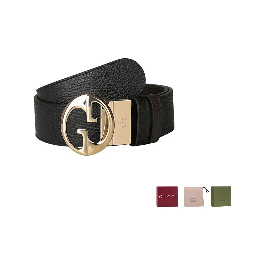GUCCI Ремни из коровьей кожи унисекс черные ширина 4 см 90
