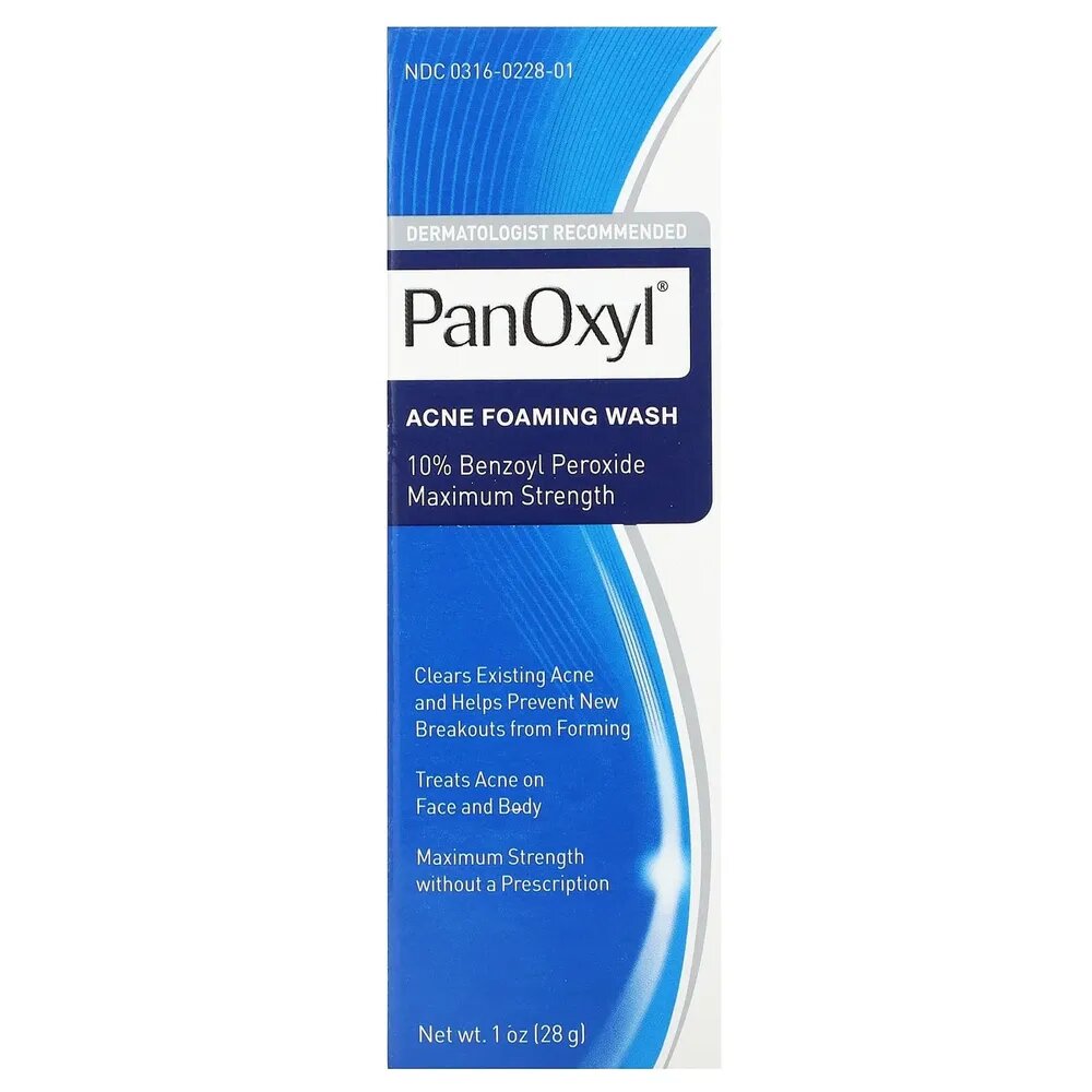 PanOxyl, Пенка для умывания от акне, перекись бензоила 10% максимальной концентрации, 28 г (Паноксил)