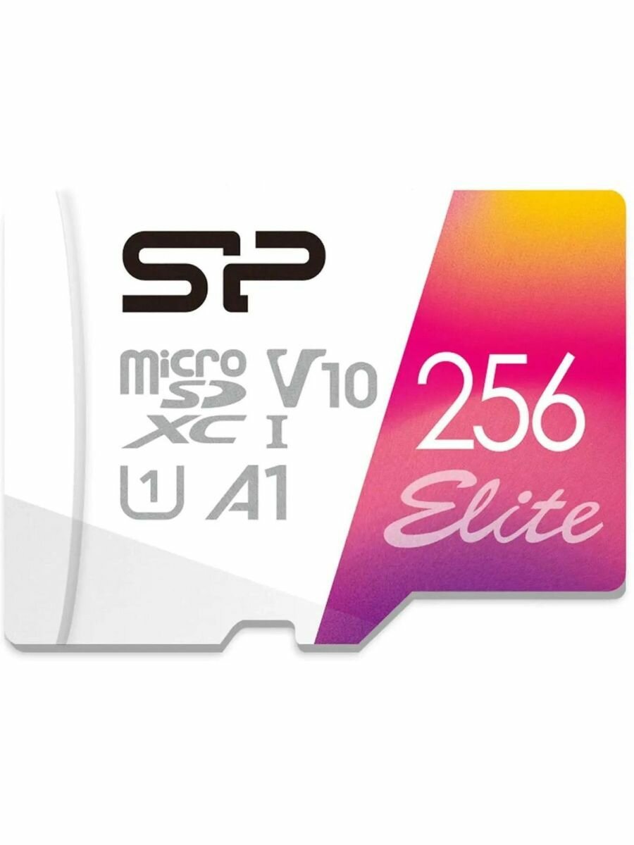 Silicon Power Elite 256 ГБ Карта памяти microSDXC, с адаптером, SP256GBSTXBV1V20SP, белая