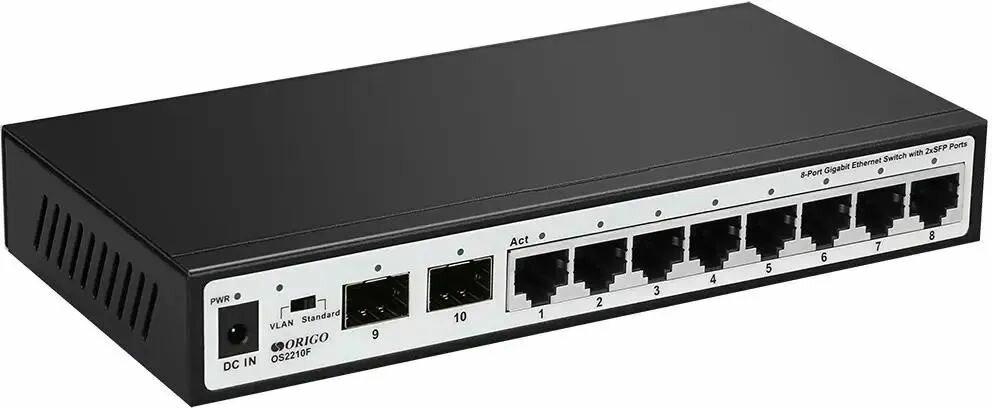 Коммутатор Неуправляемый ORIGO 8 портов черный OR-OS2210F/A2A