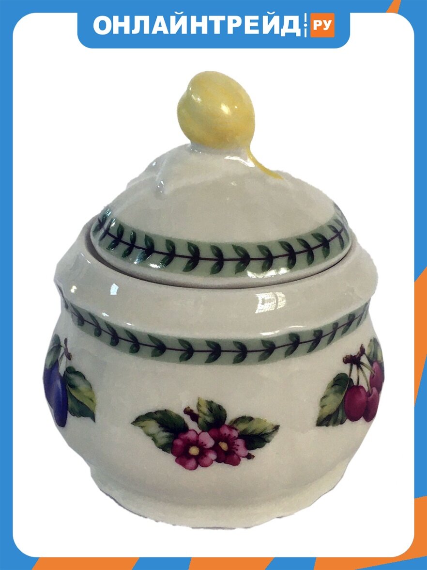 Сахарница Thun 1794 "Роза", декор "Фрукты IVORY", 250 мл. (P255CB25KQZ8106110)