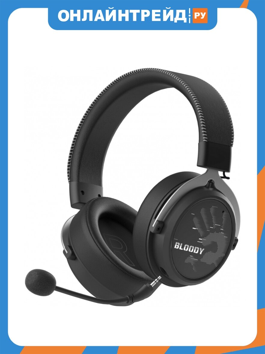 Игровые наушники A4TECH Bloody MR590 Sports, проводные (USB), черный/серый