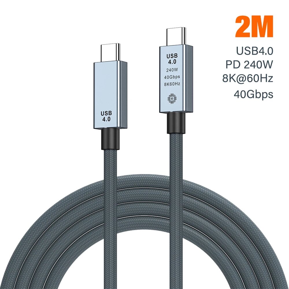 Кабель Thunderbolt 4 USB4 40 Гбит/с Gray 2m