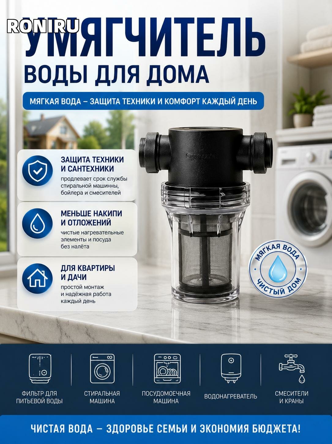 Умягчитель воды для дома — простое смягчение воды, защита бытовой техники и уменьшение накипи в квартире и на даче