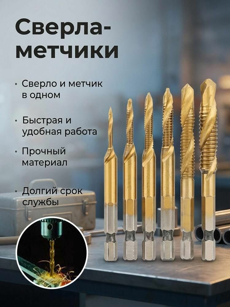 Набор сверл для сверления и нарезания резьбы