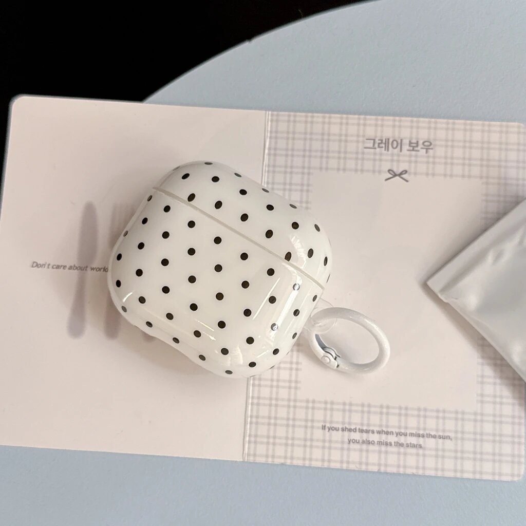 Чехол для AirPods из ТПУ глянцевый горошек For AirPods Pro, Белый, WHITE