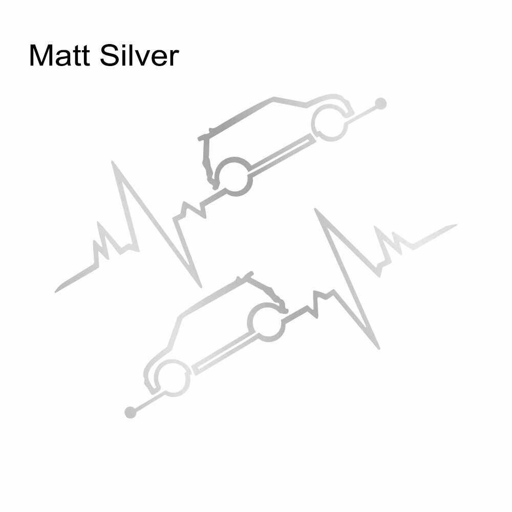 Наклейка на авто Matt Silver, графика сердцебиение, MINI Cooper