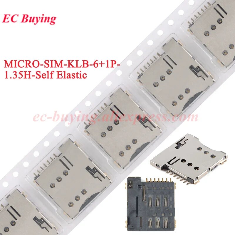 Держатели карт SIM и microSD EC Buying 5pcs, MICRO-SIM-7P-1.35H
