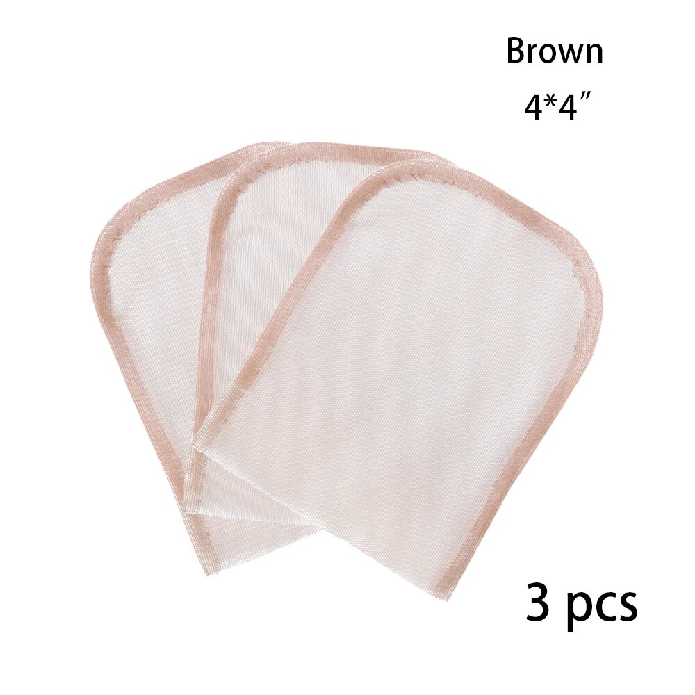 Plussign прозрачные коричневые швейцарские кружевные сетки для волос 3 шт. Brown 4x4 3pcs