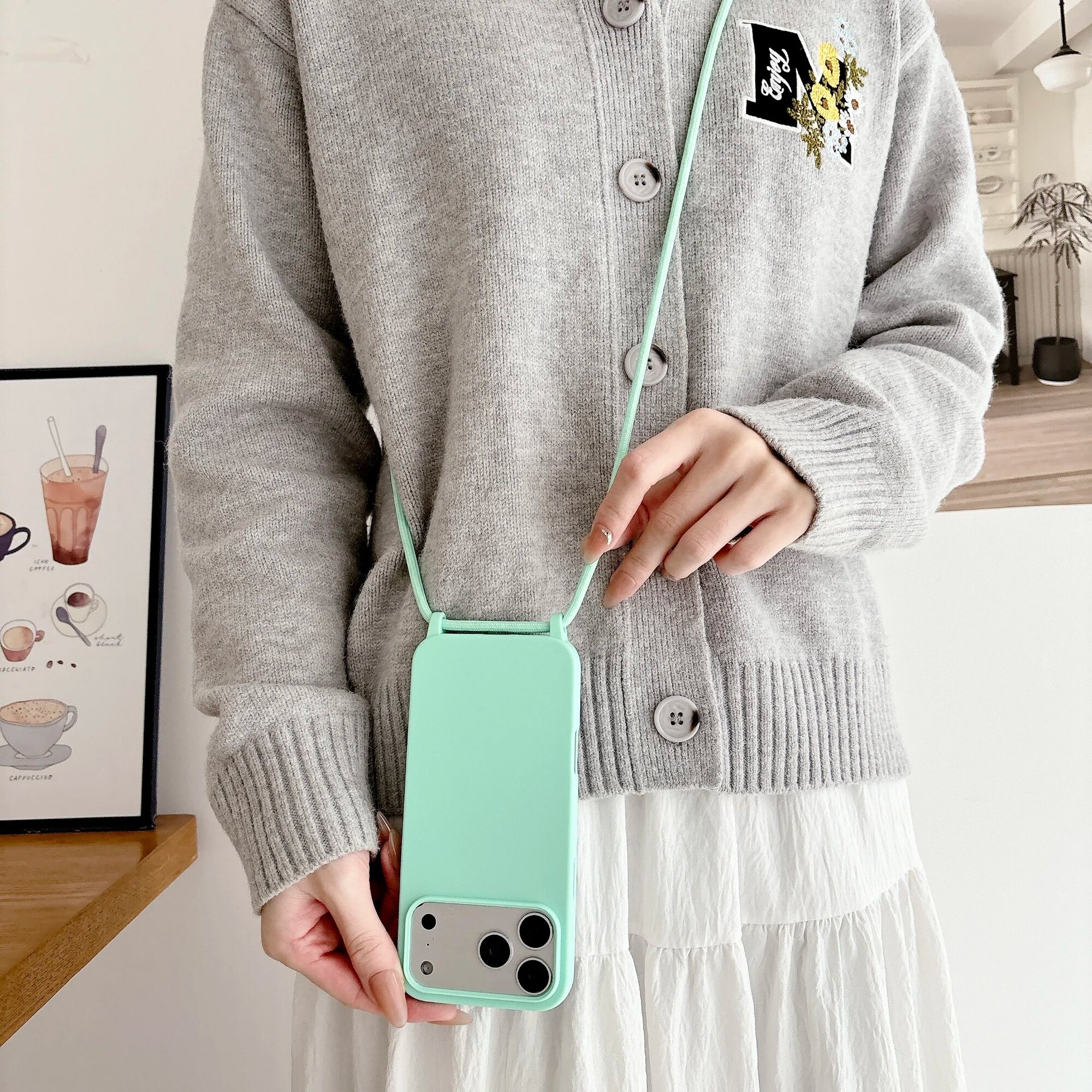 Красочный Силиконовый Чехол Для iPhone 18/17/16 Pro Max С iPhone17 Pro Max, Зеленый, mint green