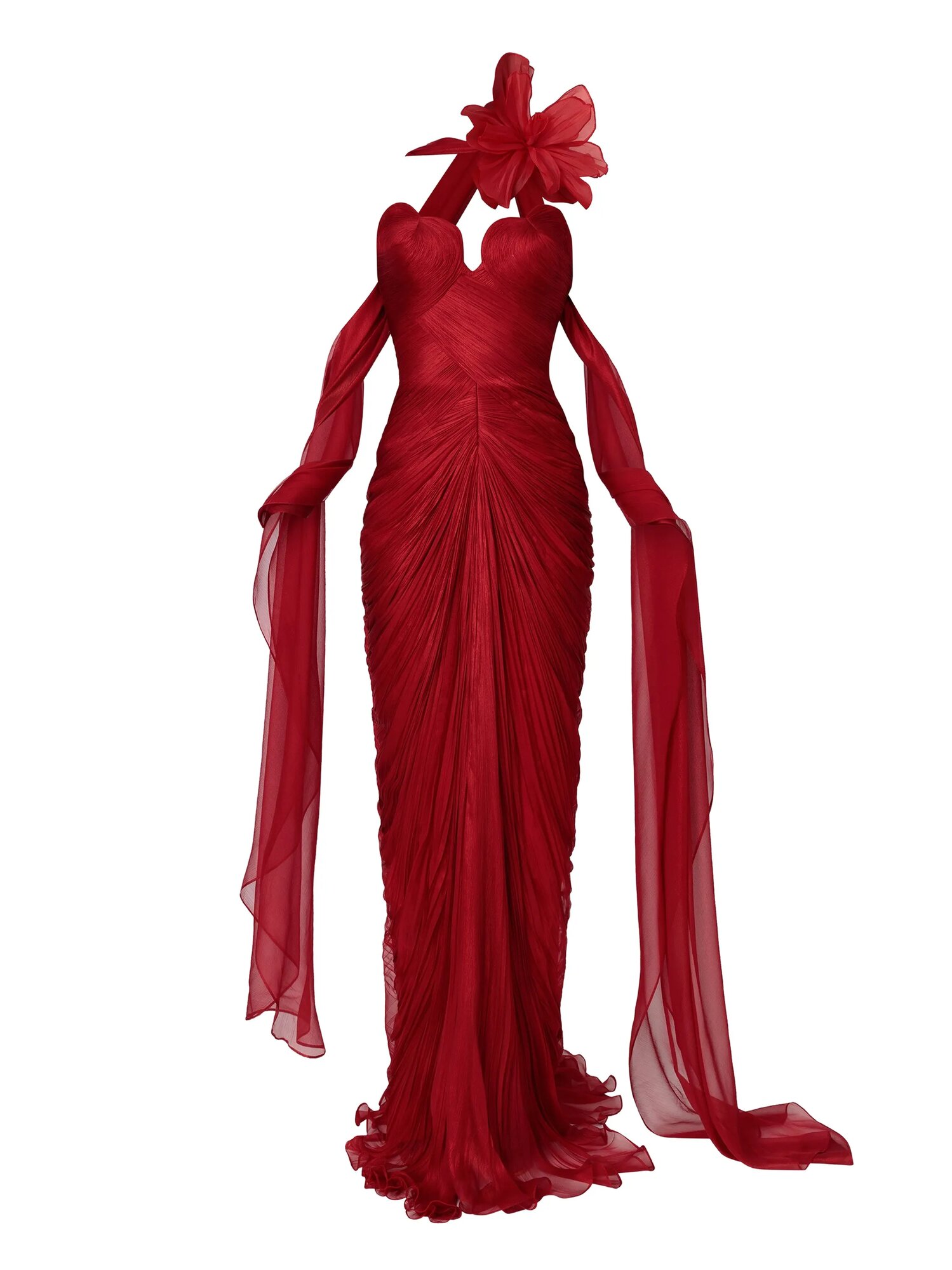 Платье Ruched floral-detail maxi dress