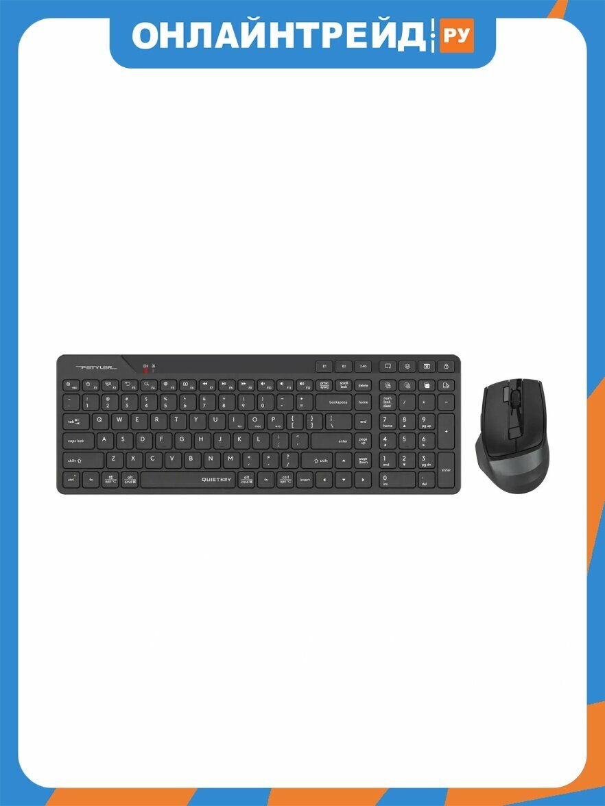Клавиатура и мышь A4TECH Fstyler FB2800C Air2 USB беспроводные черный/серый (FB2800C AIR2)