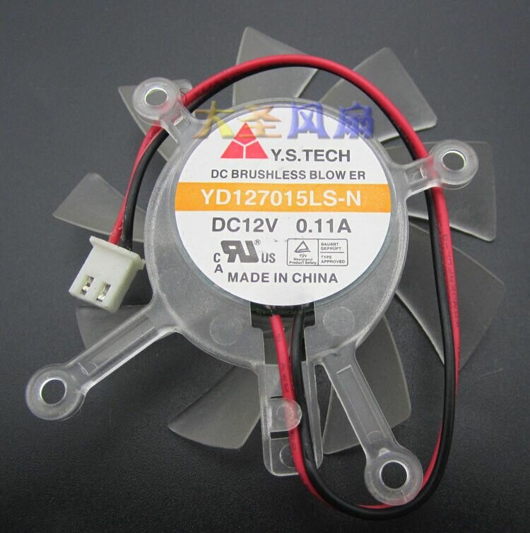 8600GT 9500GT Y.S. TECH YD127015LS-N 12V 2-проводной вентилятор охлаждения видеокарты -