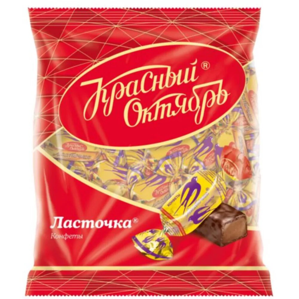 Конфеты шоколадные Красный Октябрь Ласточка, молочные с добавлением апельсиновой подварки, 250 г