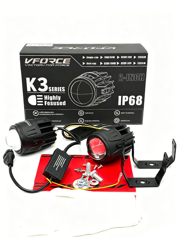 LED ПТФ VFORCE K3 2" Универсальное крепление на скобе , Ближний/Дальний три режима 3800/4300/6000K 80W 9-50v