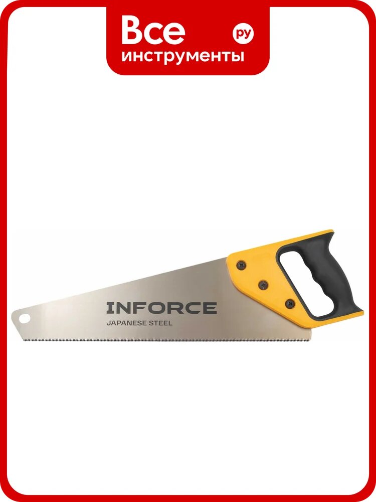 Ножовка, Inforce, по дереву Inforce 11-12 TPI, 400 мм 06-08-28, древесины, продольного и поперечного распила