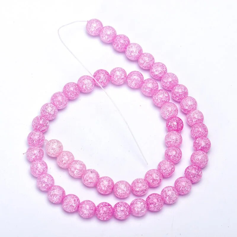 REGELIN Бусины-разделители из кварца 4-12 мм Розовый, 8MM, Красный, Rose Red