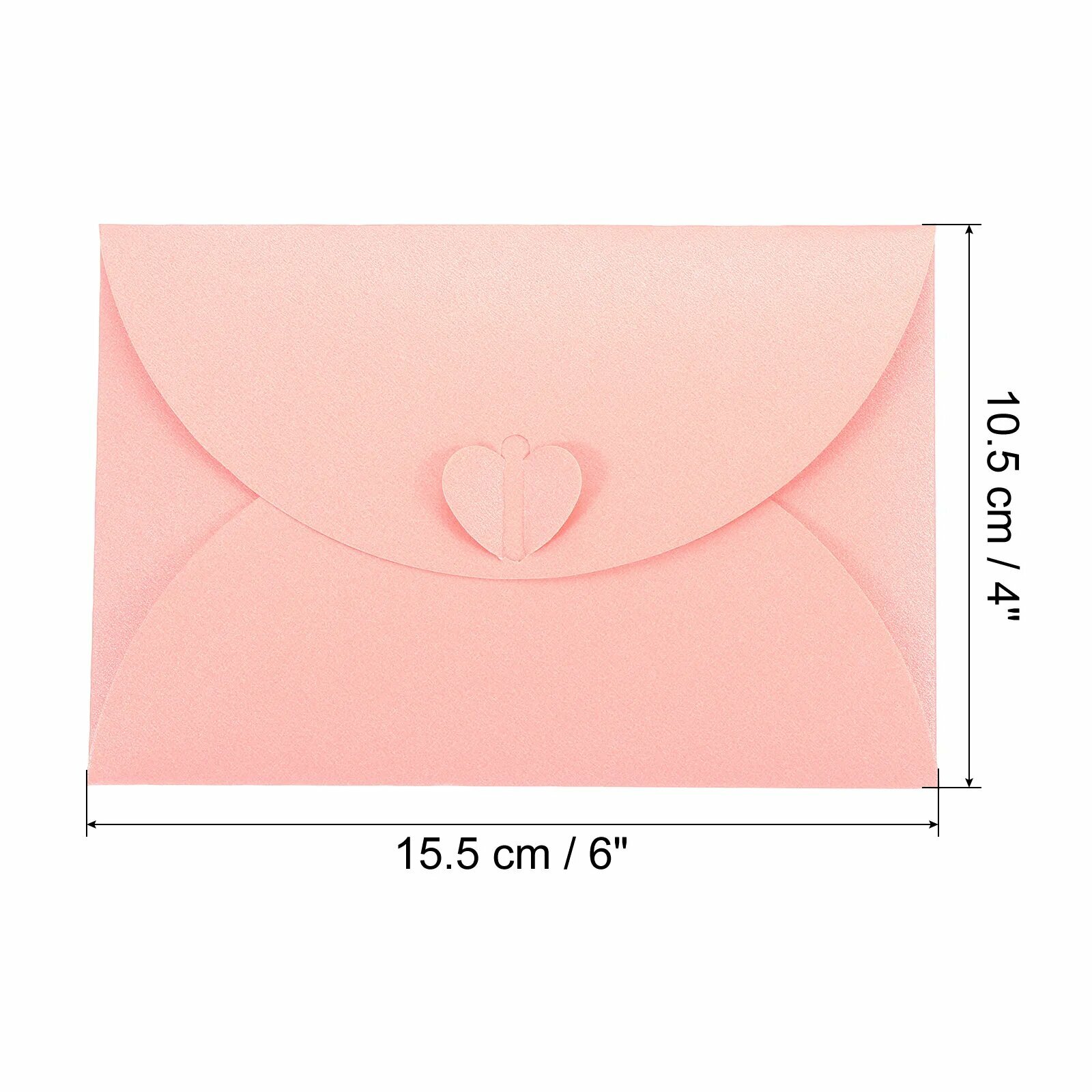 Мини конверты перламутровые сердечки 24/50 шт. Розовый, Pink 24Pcs