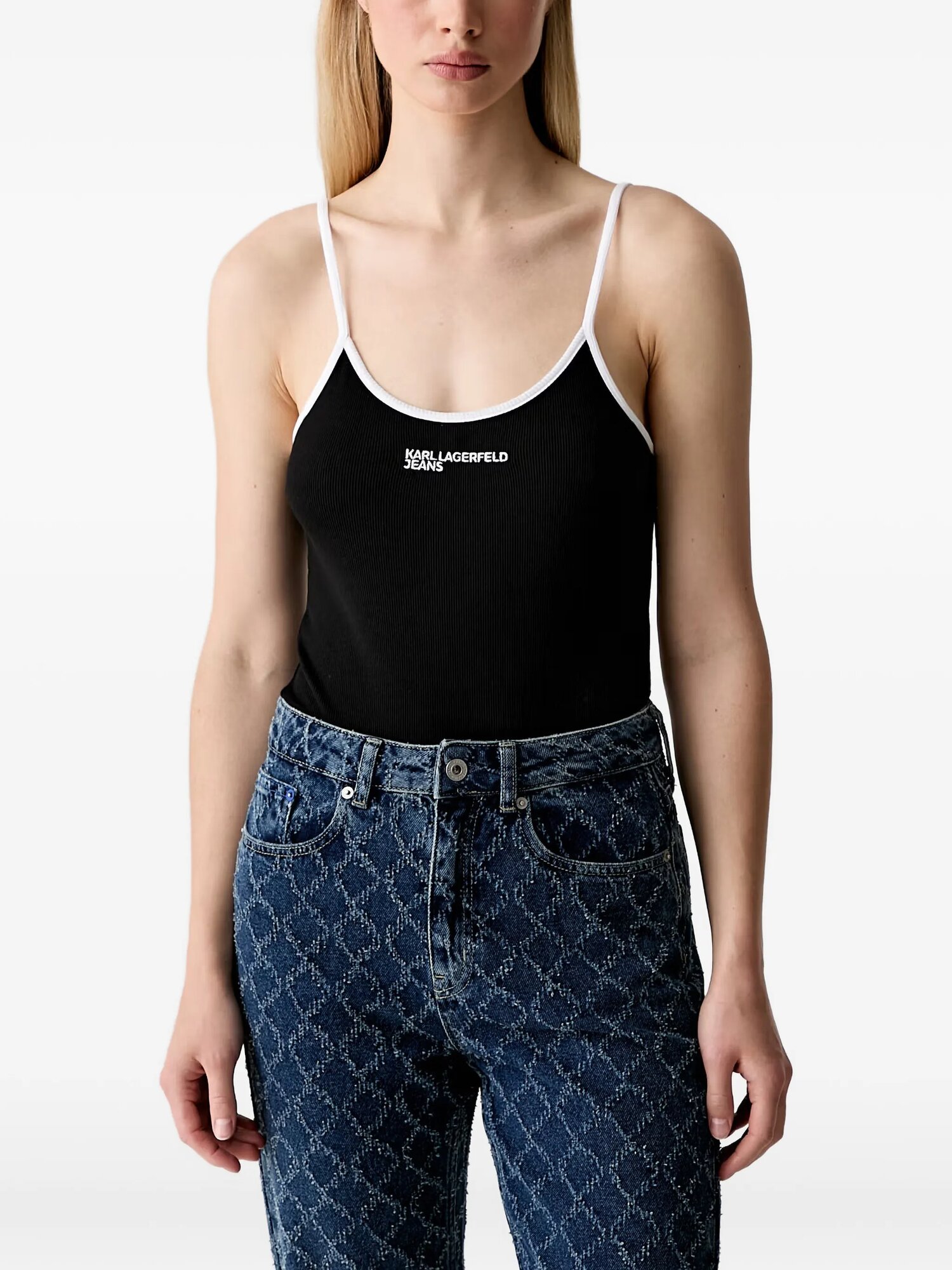 Боди бельевое Ribbed-knit logo-print bodysuit