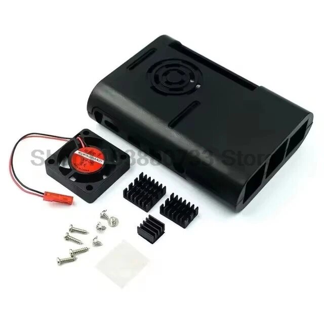 Корпус для Raspberry Pi 4 Model B черного цвета из ABS пластика Black 1SET