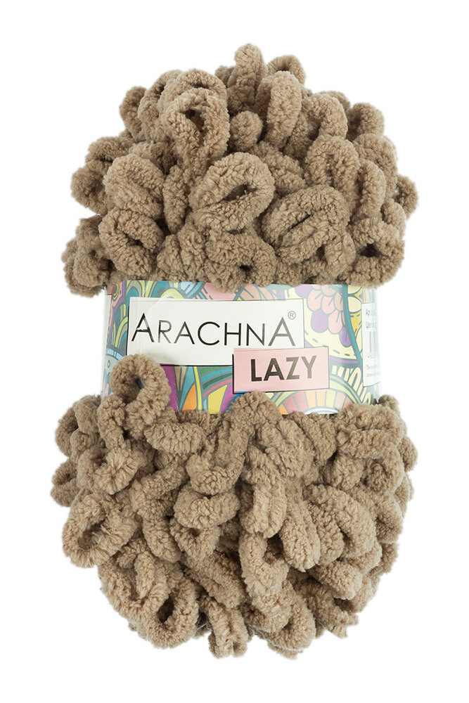 Пряжа ARACHNA "Lazy", микрополиэстер, 100 г 8,5 м, №08 светлый коричневый, 1 шт