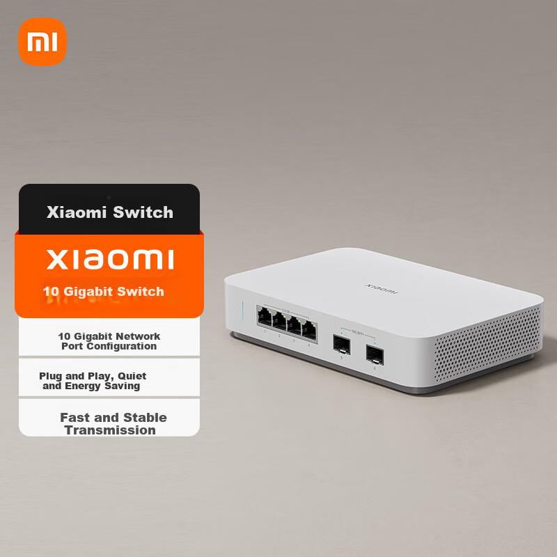 MI 2.5G корпоративный коммутатор 4 электрических порта 2.5G 2 оптических порта 10G неуправляемый распределитель