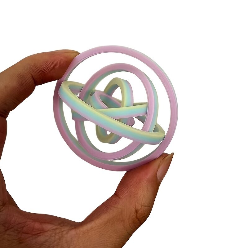 3D Печатное вращающееся кольцо-антистресс из PLA пластика, радужный цвет (случайный)