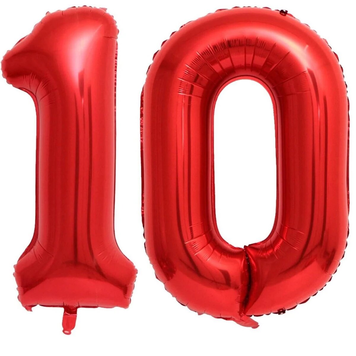 Красные шары-цифры "10", 32 дюйма